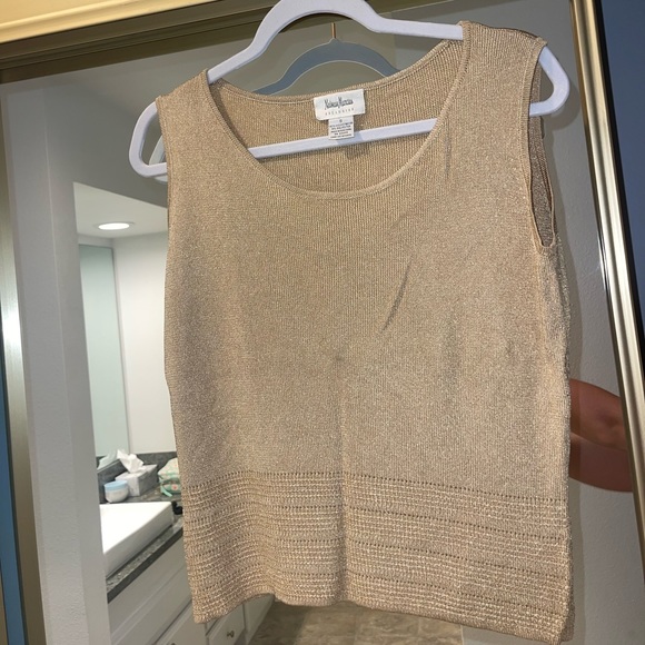 Neiman Marcus | Tops | Gold Shinmer Neiman Marcus Top | Poshmark